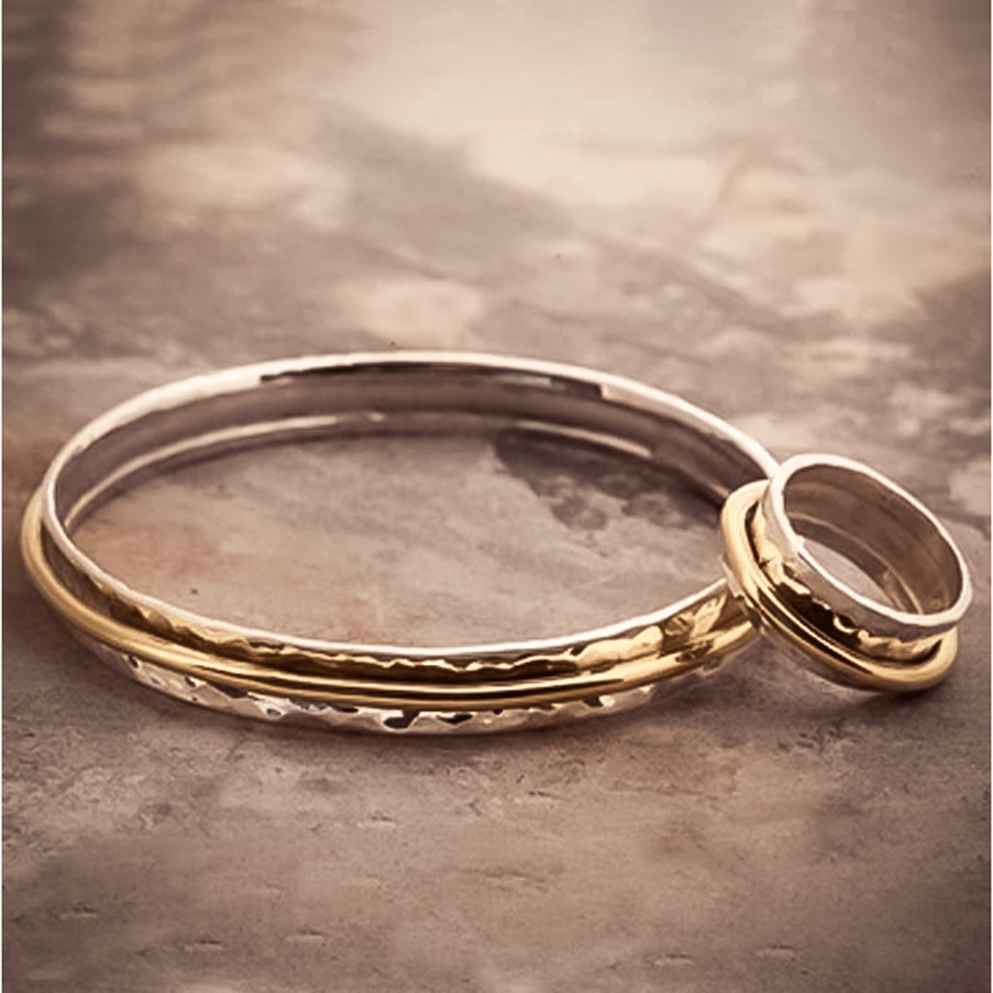 Cone Handmade Sterling Silver Hammered Ring | Otis Jaxon Jewellery