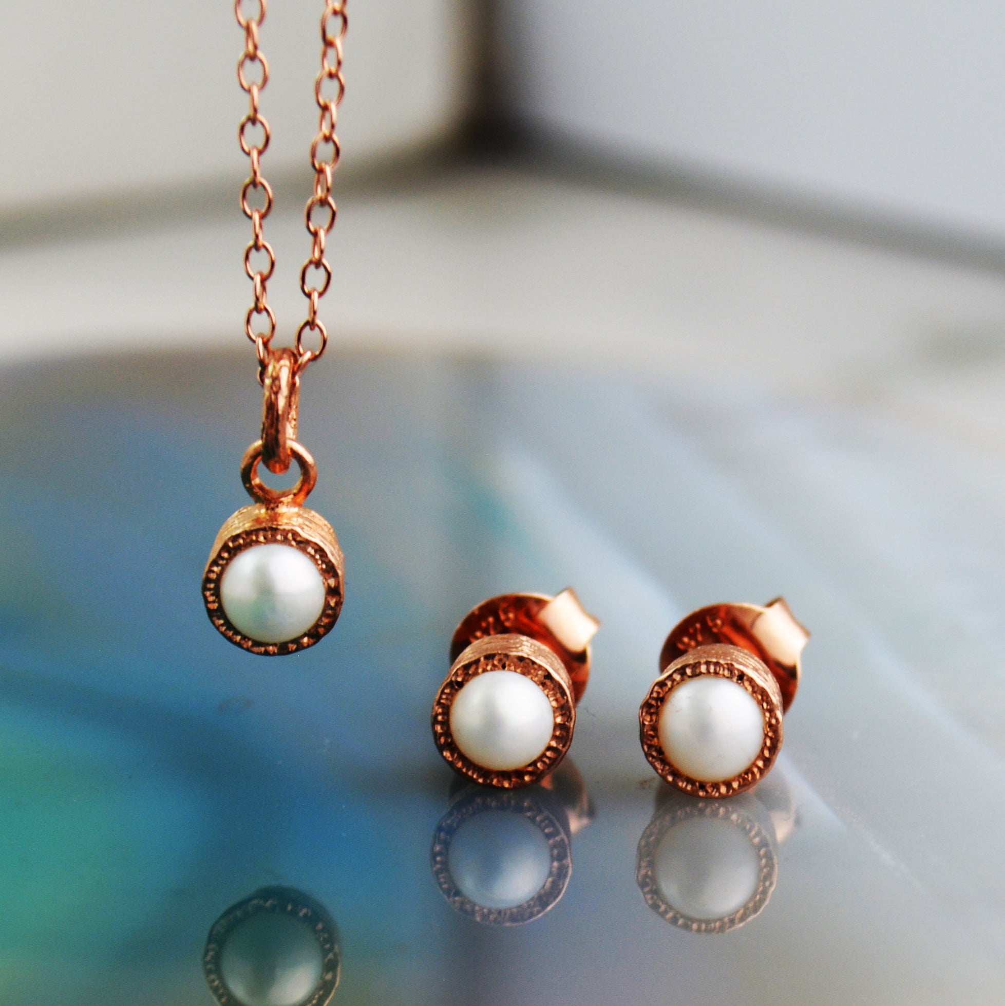 Freshwater White Pearl Rose Gold June Birthstone Necklace – Otis Jaxon ...
