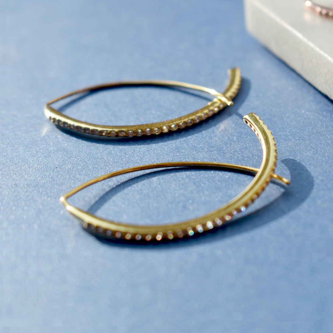 Wishbone White Topaz Sterling Silver Drop Earrings | Otis Jaxon Jewellery