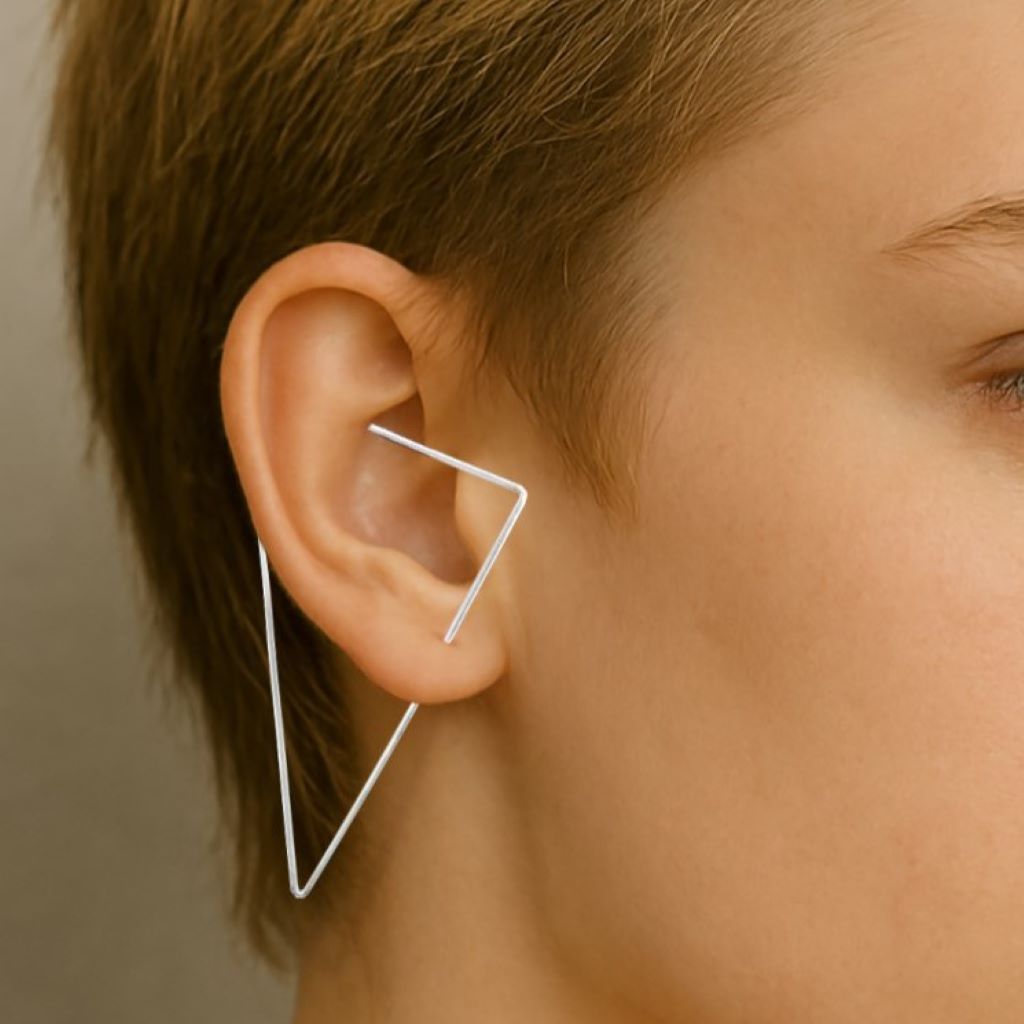 Minimalist Triangle Sterling Silver Ear Cuffs – Otis Jaxon Silver Jewellery