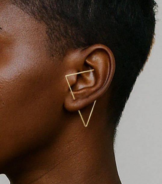 Minimalist Triangle Sterling Silver Ear Cuffs – Otis Jaxon Silver Jewellery