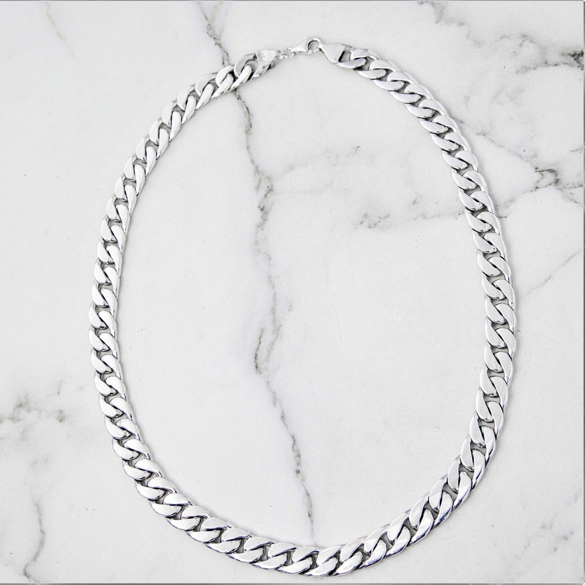Solid Sterling Silver Mens Curb Chain Necklace | Otis Jaxon Jewellery