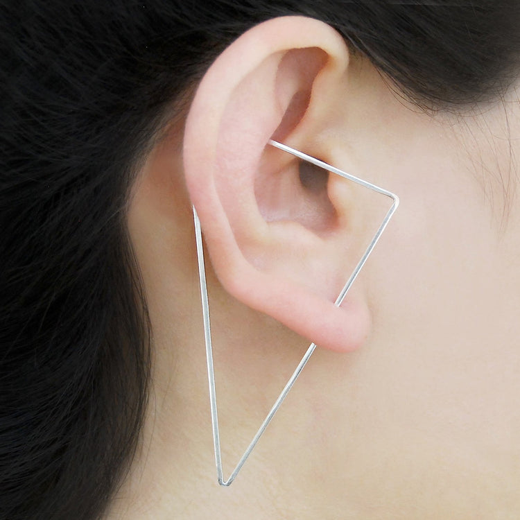 Minimalist Triangle Sterling Silver Ear Cuffs – Otis Jaxon Silver Jewellery