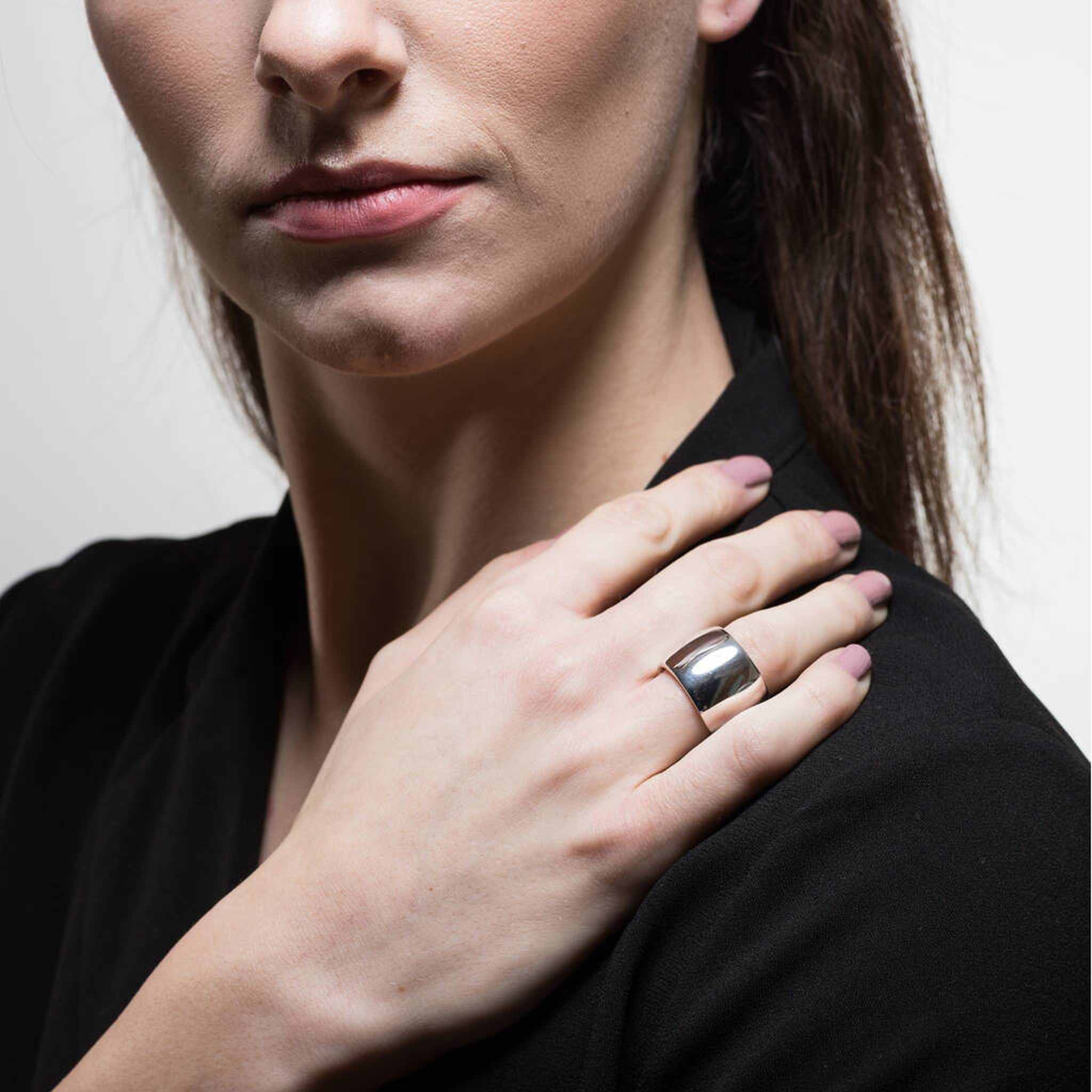 Sterling Silver Chunky Barrel Ring | Silver Jewellery | Otis Jaxon ...