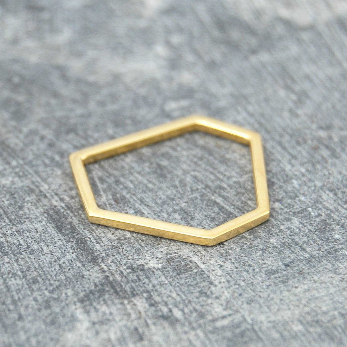 Rose Gold Geometric Hexagonal Simple Ring | Otis Jaxon Jewellery