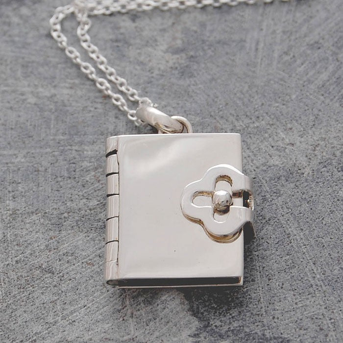 Sterling Silver Book Locket Necklace | Otis Jaxon Jewellery