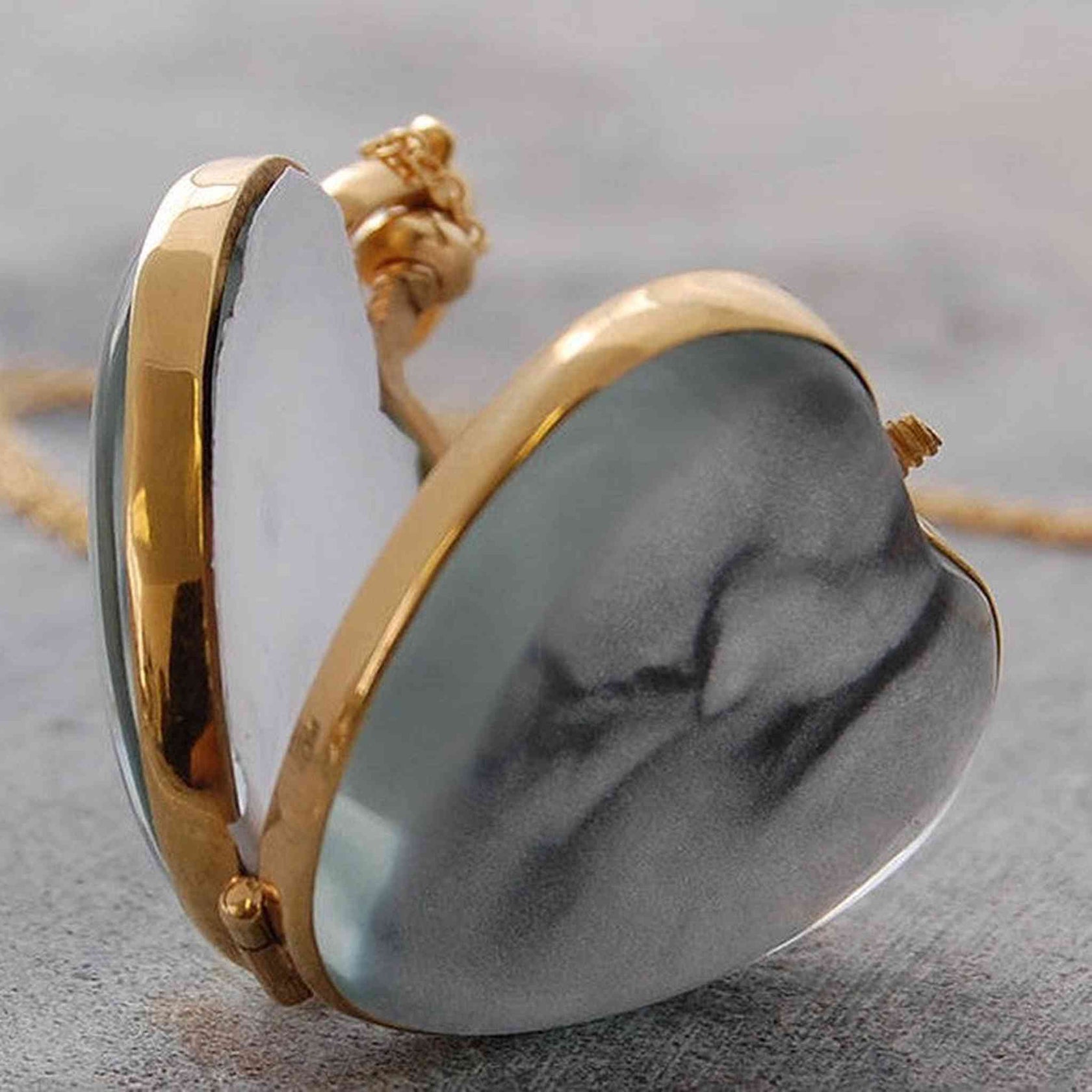 Sterling Silver Gold Plated Opening Glass Heart Locket – Otis Jaxon ...