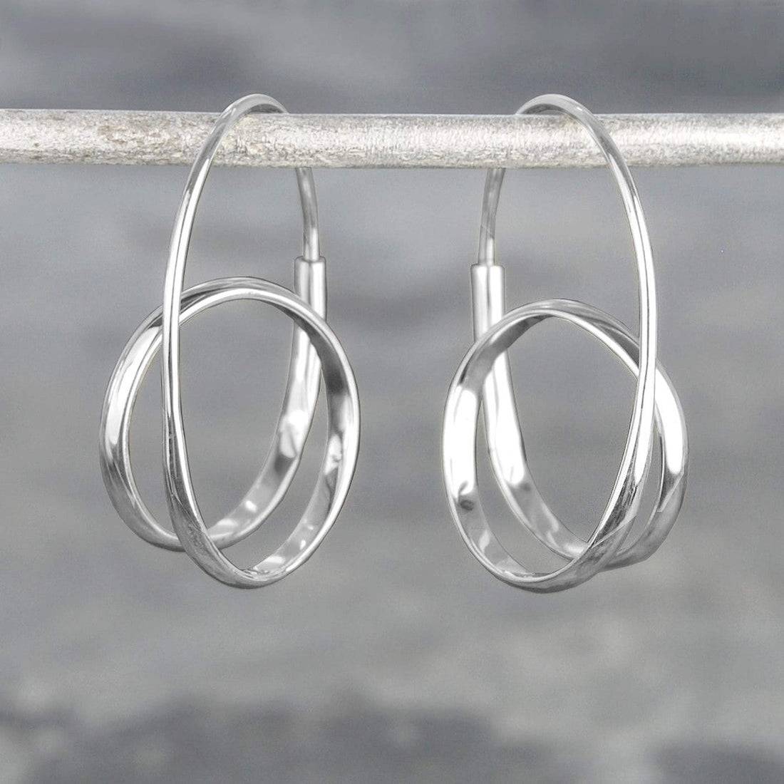 Double Loop Gold Hoop Earrings – Otis Jaxon Silver Jewellery