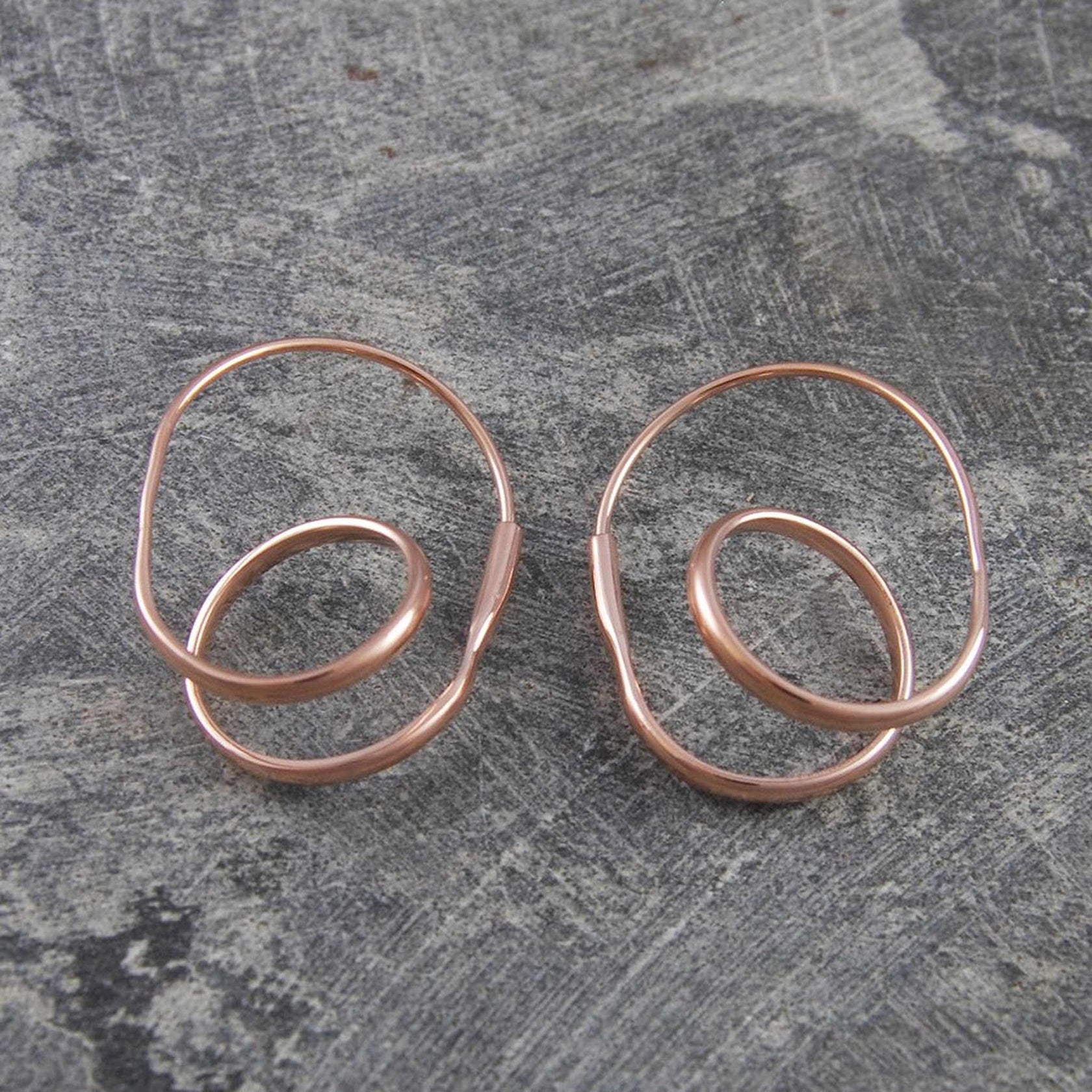 Double Loop Gold Hoop Earrings – Otis Jaxon Silver Jewellery